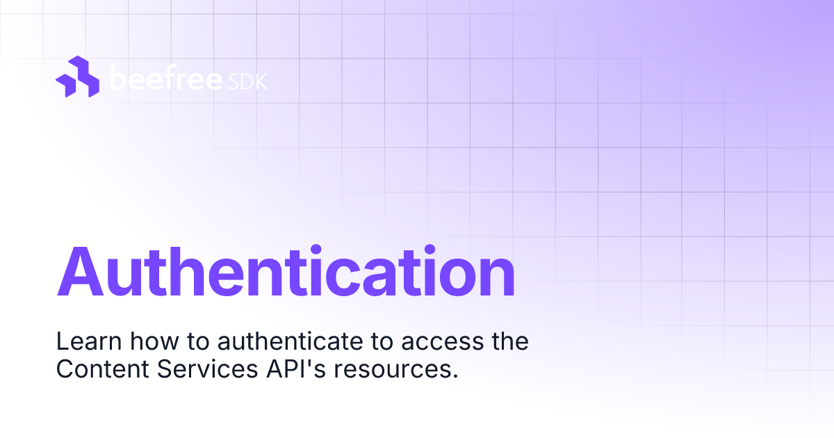 Authentication | Beefree SDK