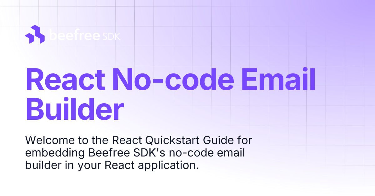 React No-code Email Builder | Beefree SDK