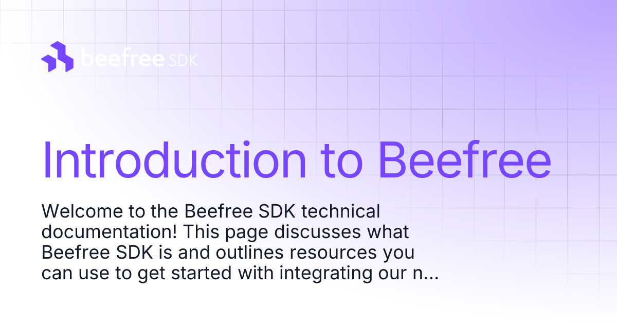 Introduction to Beefree SDK | Beefree SDK