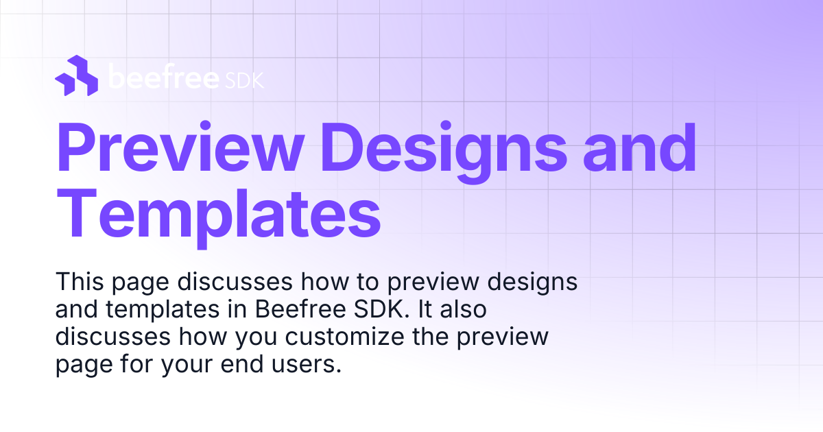 Preview Designs and Templates | Beefree SDK