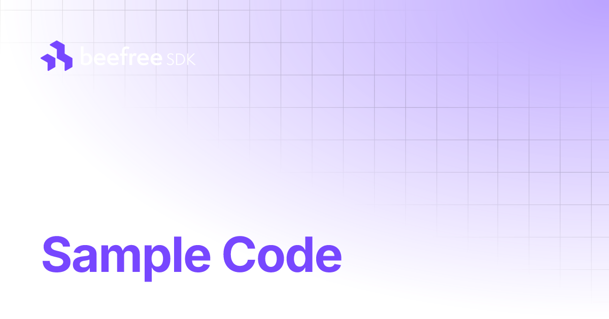 Sample Code | Beefree SDK