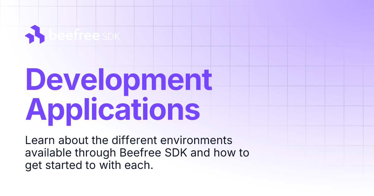 Development Applications | Beefree SDK