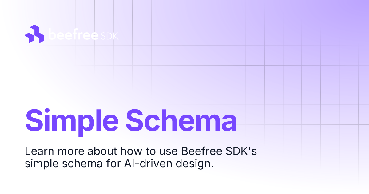 Simple Schema | Beefree SDK