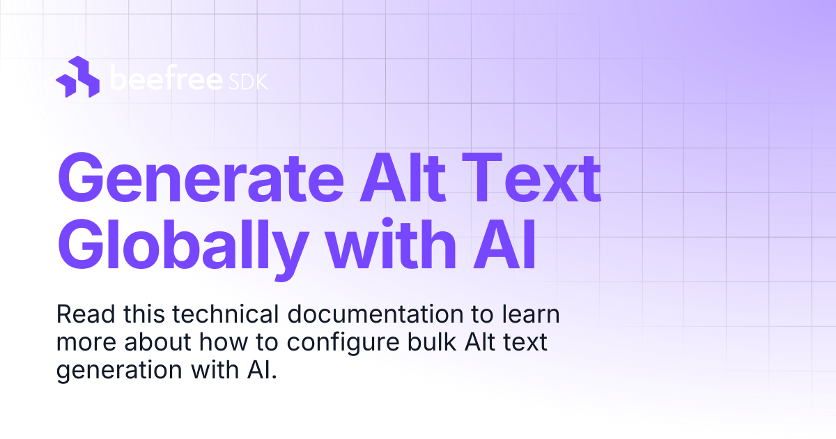 Generate Alt Text Globally with AI | Beefree SDK