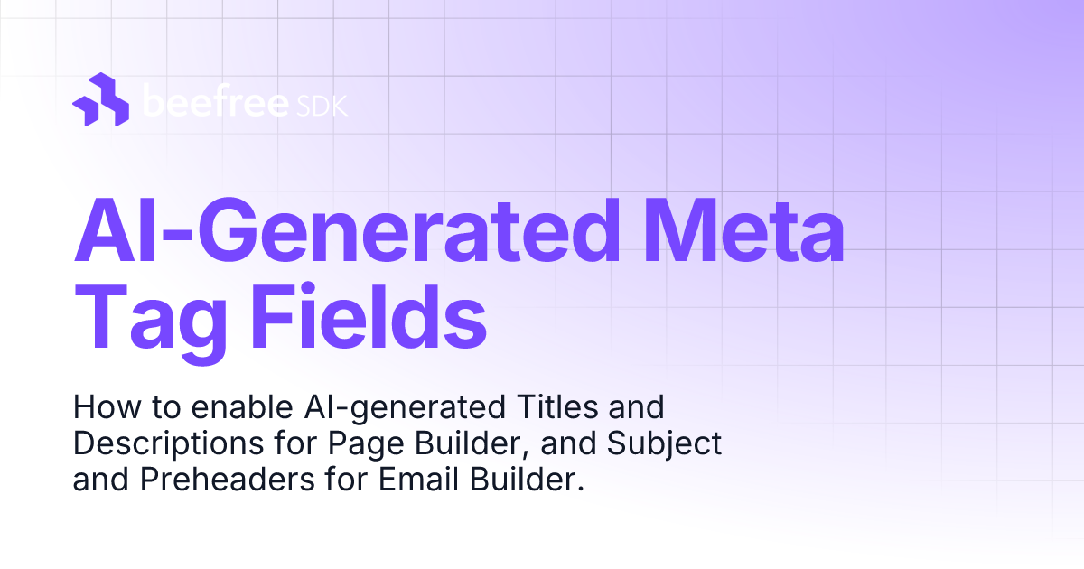 AI-Generated Meta Tag Fields | Beefree SDK