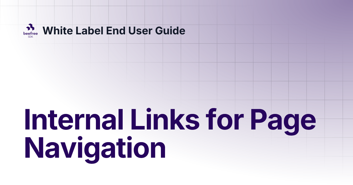 Internal Links for Page Navigation | White Label End User Guide